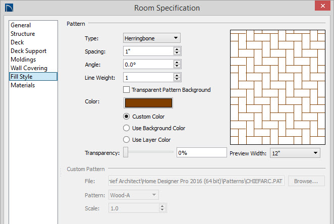 Creating a Floor Plan with Colors and Patterns
