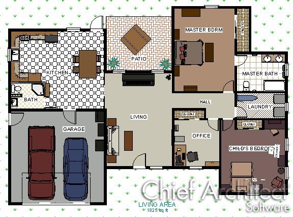 Creating a Floor Plan with Colors and Patterns