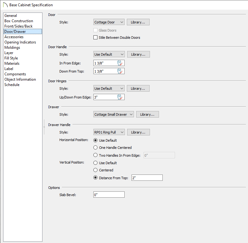 Creating a Custom Cabinet and Adding it to the Library