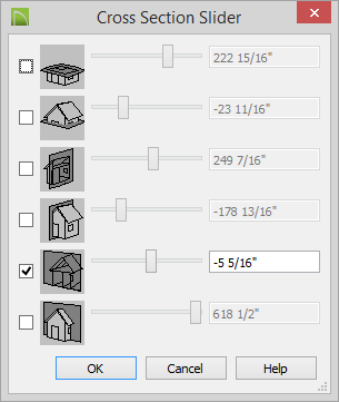 Using the Cross Section Slider