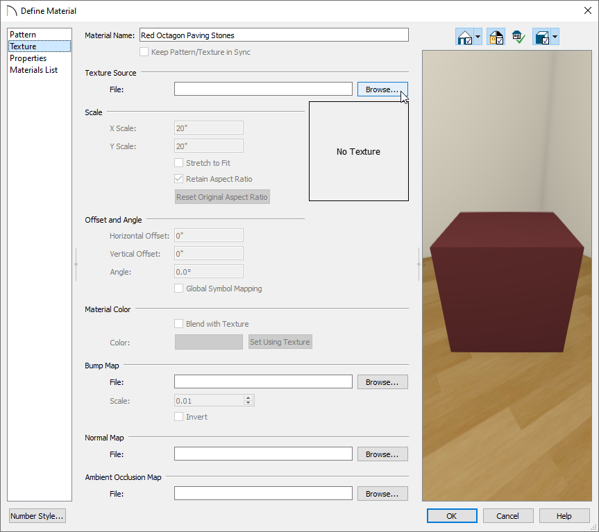 Creating a New Material
