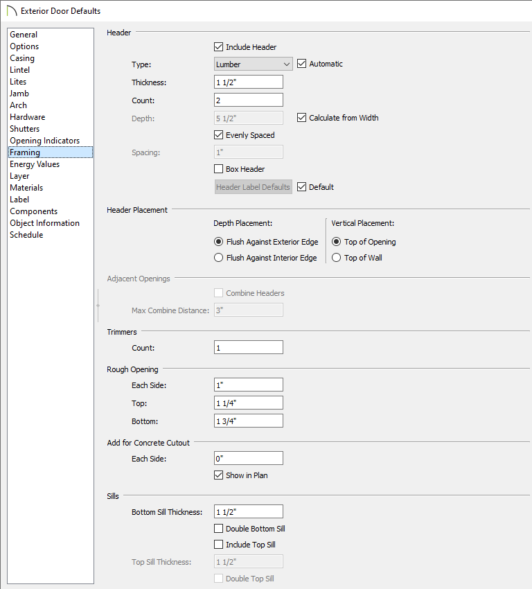 Controlling Door and Window Framing