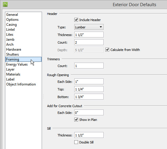 Controlling Door and Window Framing