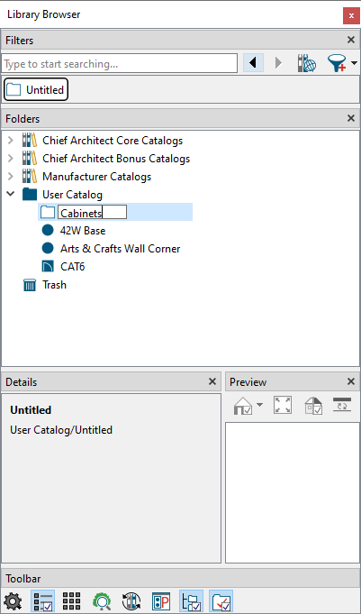 Adding and Copying Objects to the User Catalog